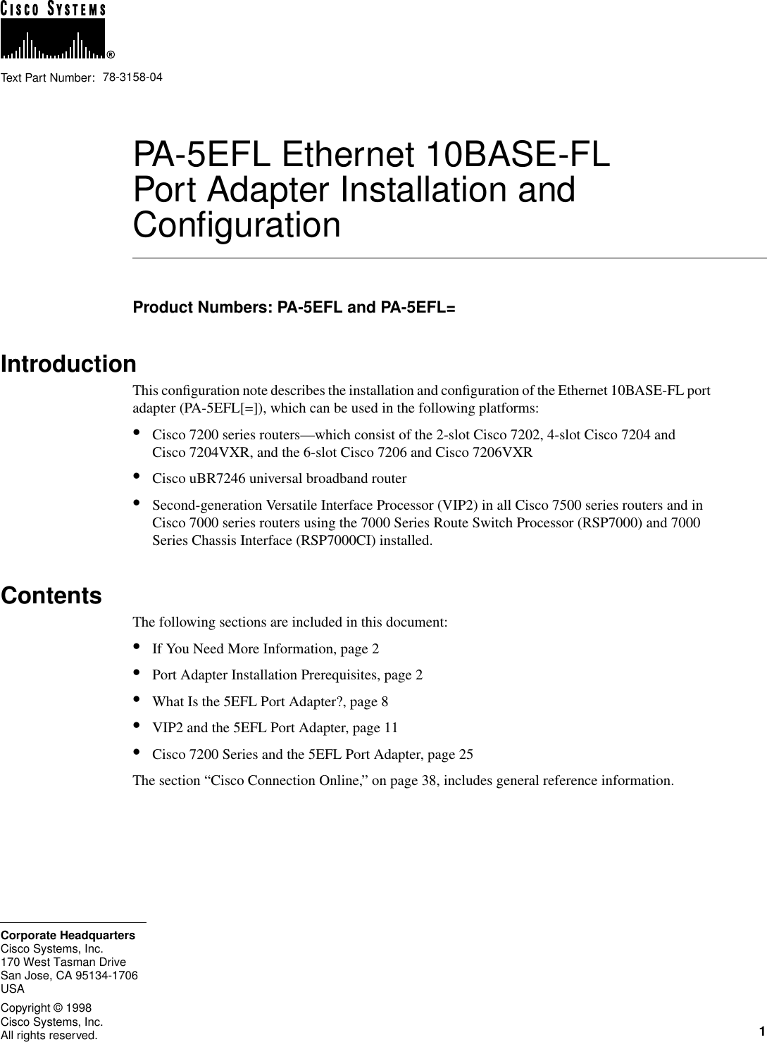 Cisco Systems 10Base Fl Installation And Configuration Guide H6596