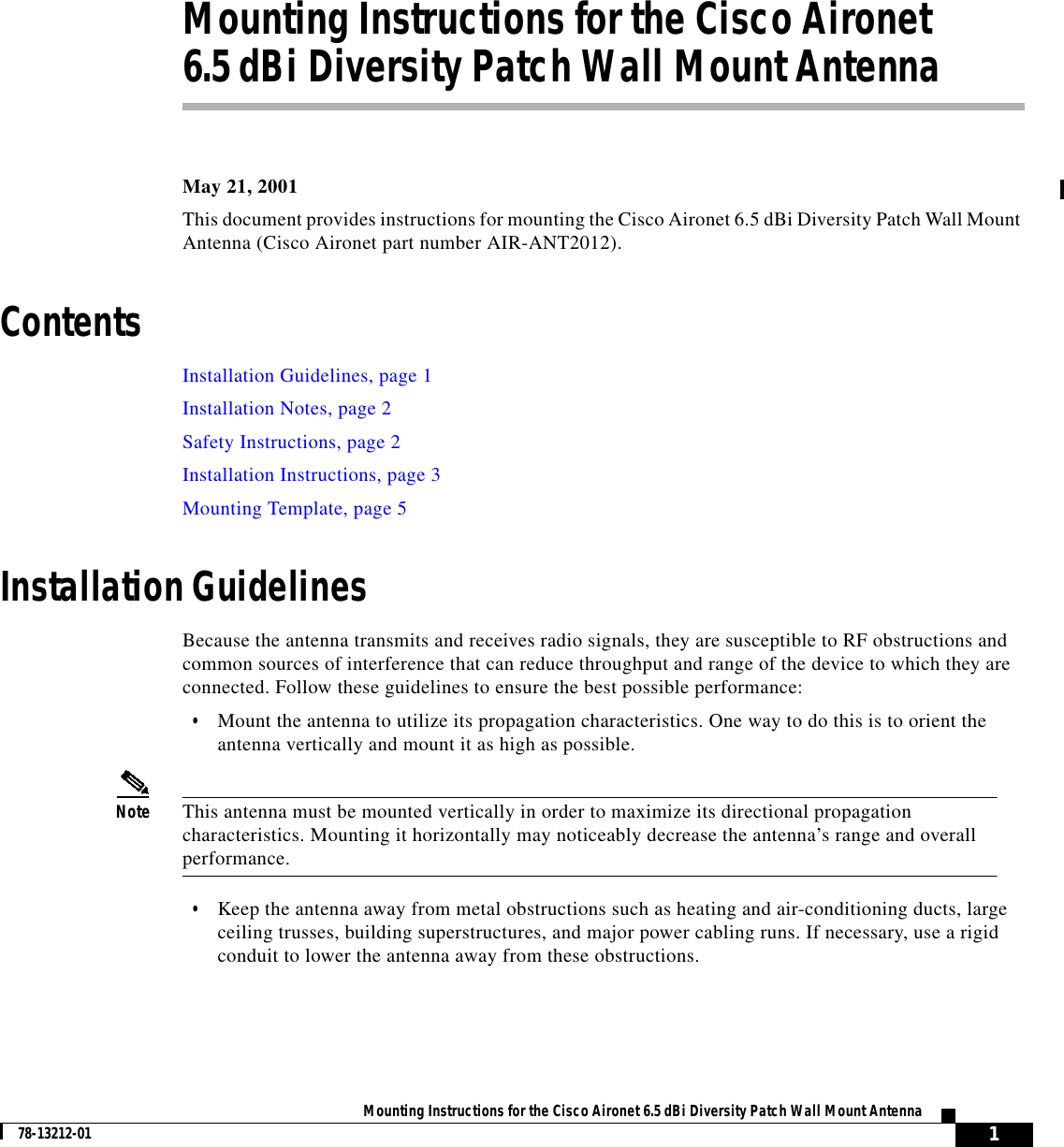 Cisco Systems 78 13212 01 Users Manual Ant2012