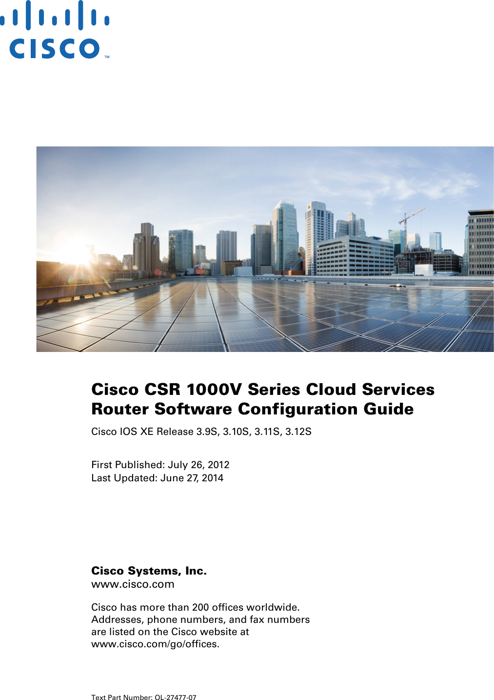 Cisco Systems Csr 1000V Users Manual Series Cloud Services Router ...