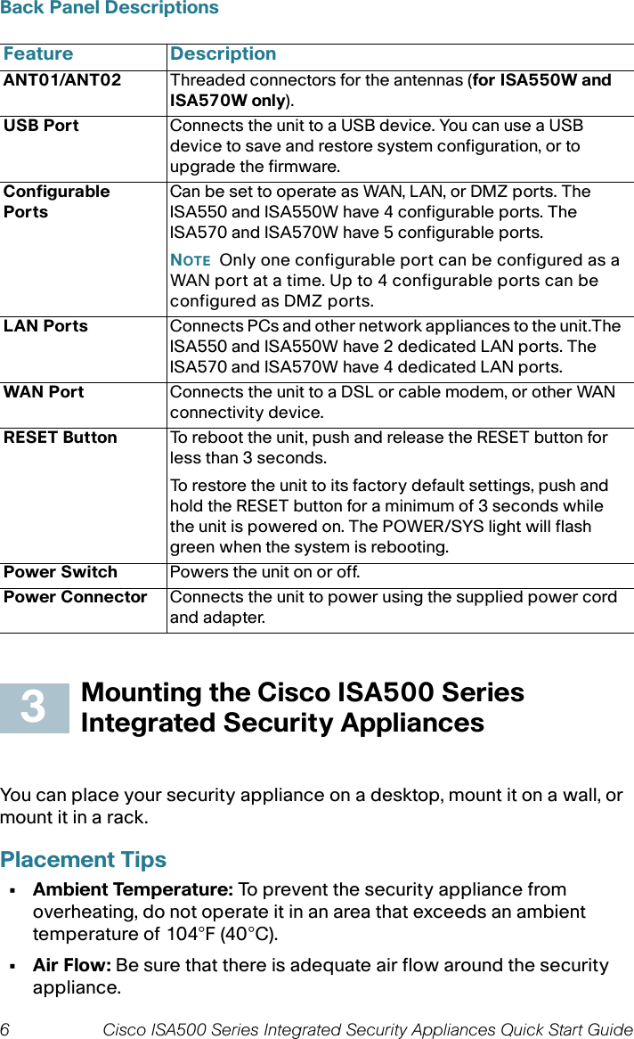 Cisco Systems Isa500 Users Manual Security Appliances Quick Start Guide