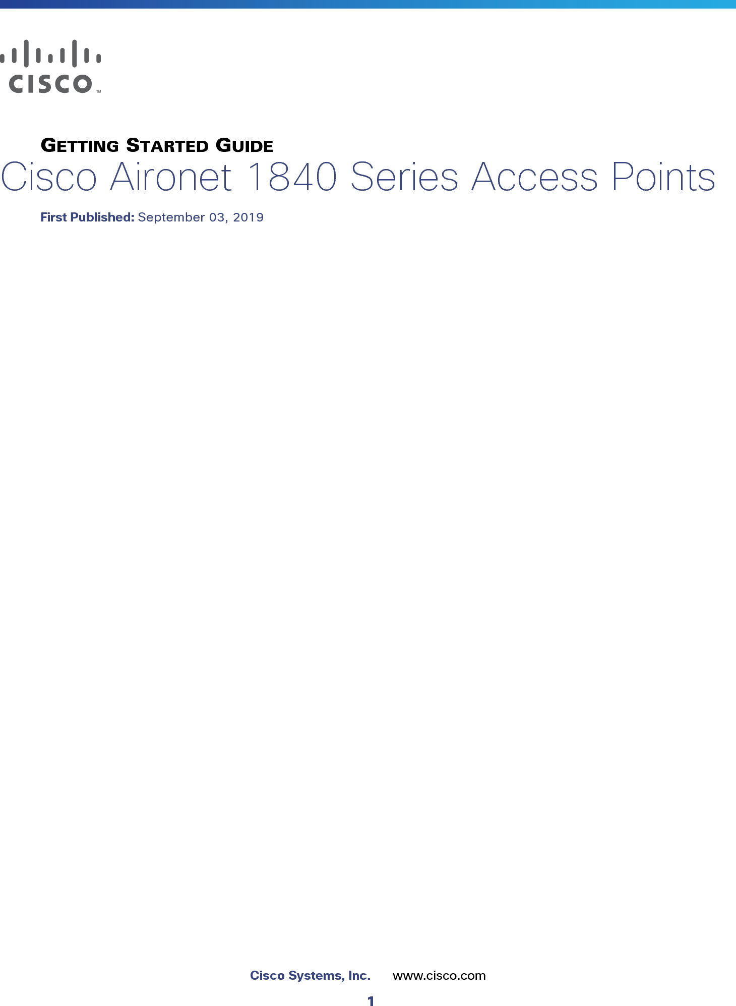 Cisco Systems SKMAA2017 Cisco Aironet AP1840I Series Access Point User ...