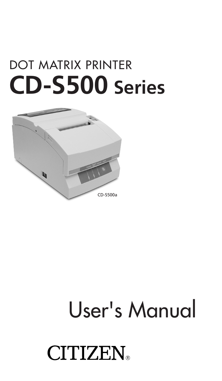 Citizen Systems Cd S500 Series Users Manual User's