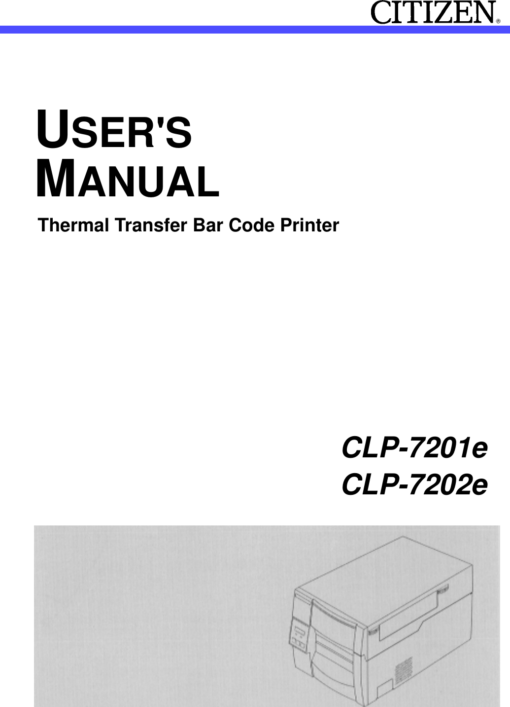 Citizen Systems Clp 7201E Users Manual