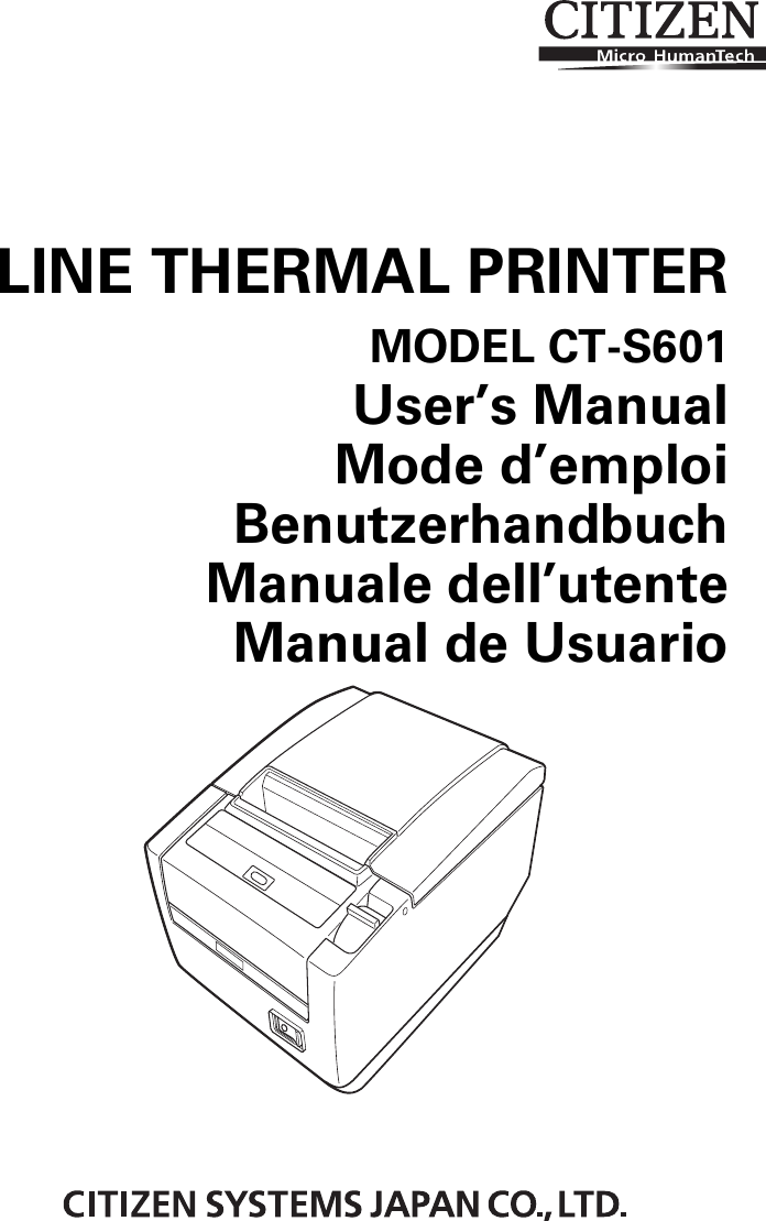 Citizen Ct S601 Users Manual