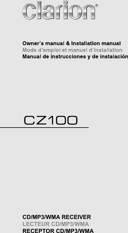 Clarion CZ100 Manual