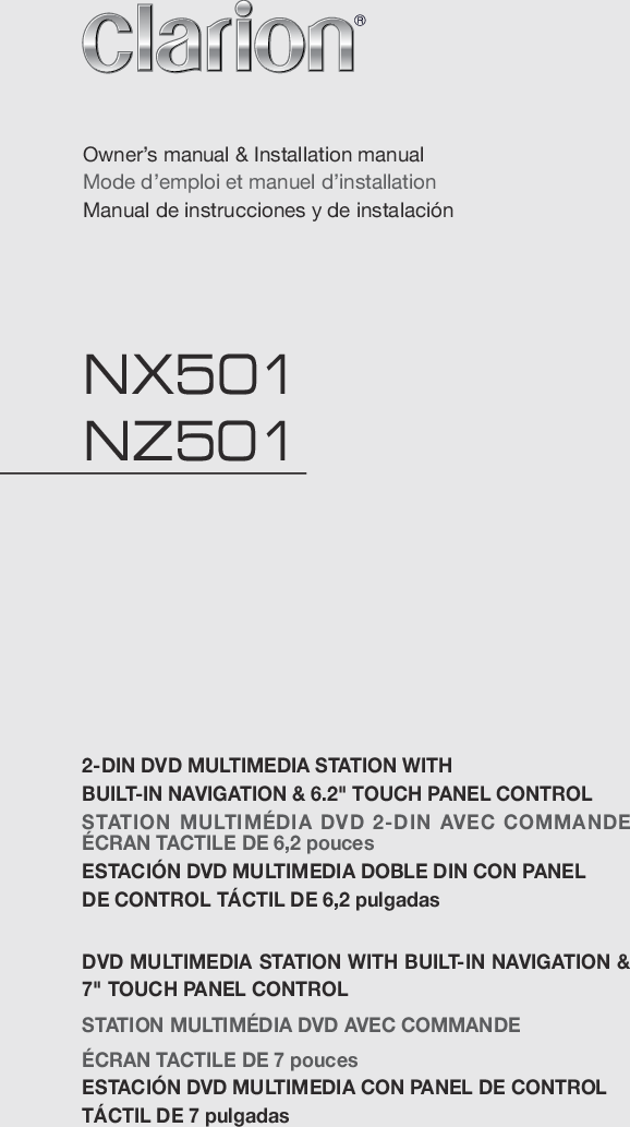 Clarion NX501 Manual