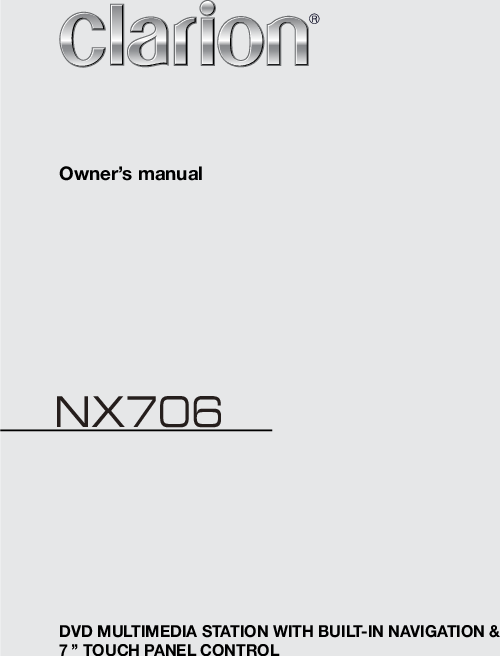 Clarion NX706 Manual2 EN