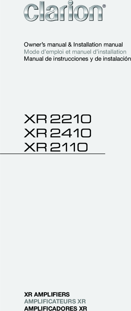Clarion XR2110 Manual