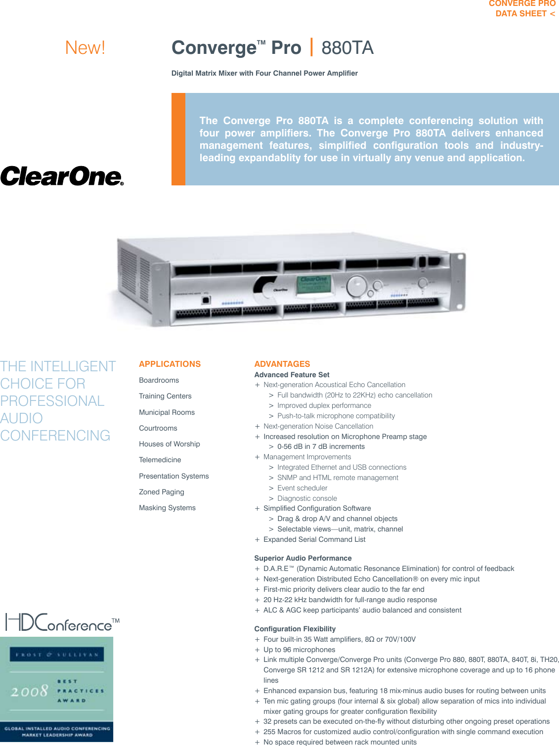 Clearone Converge Pro 880Ta Users Manual