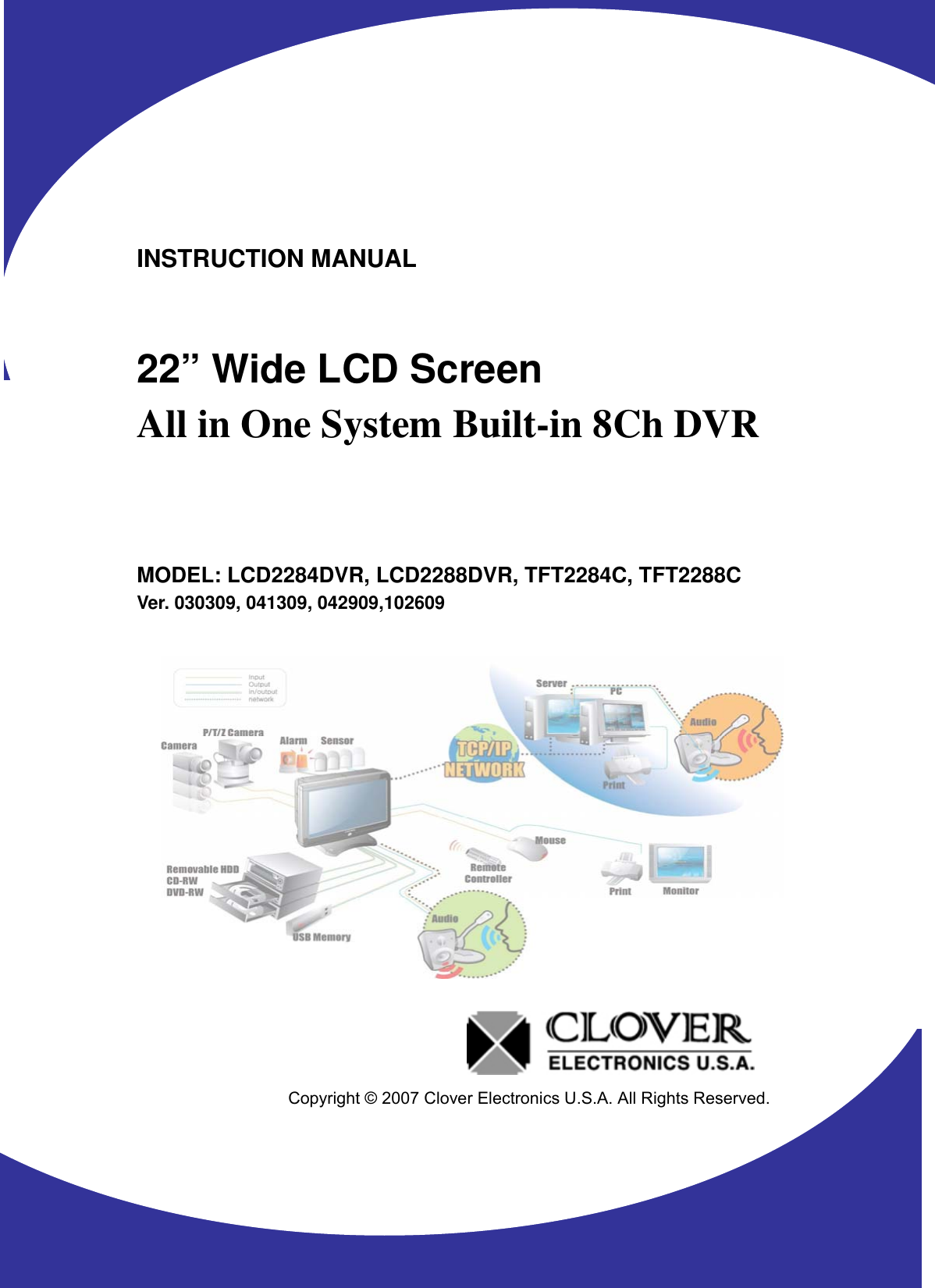 Clover Electronics All In One System Lcd2284Dvr Users Manual Of ...