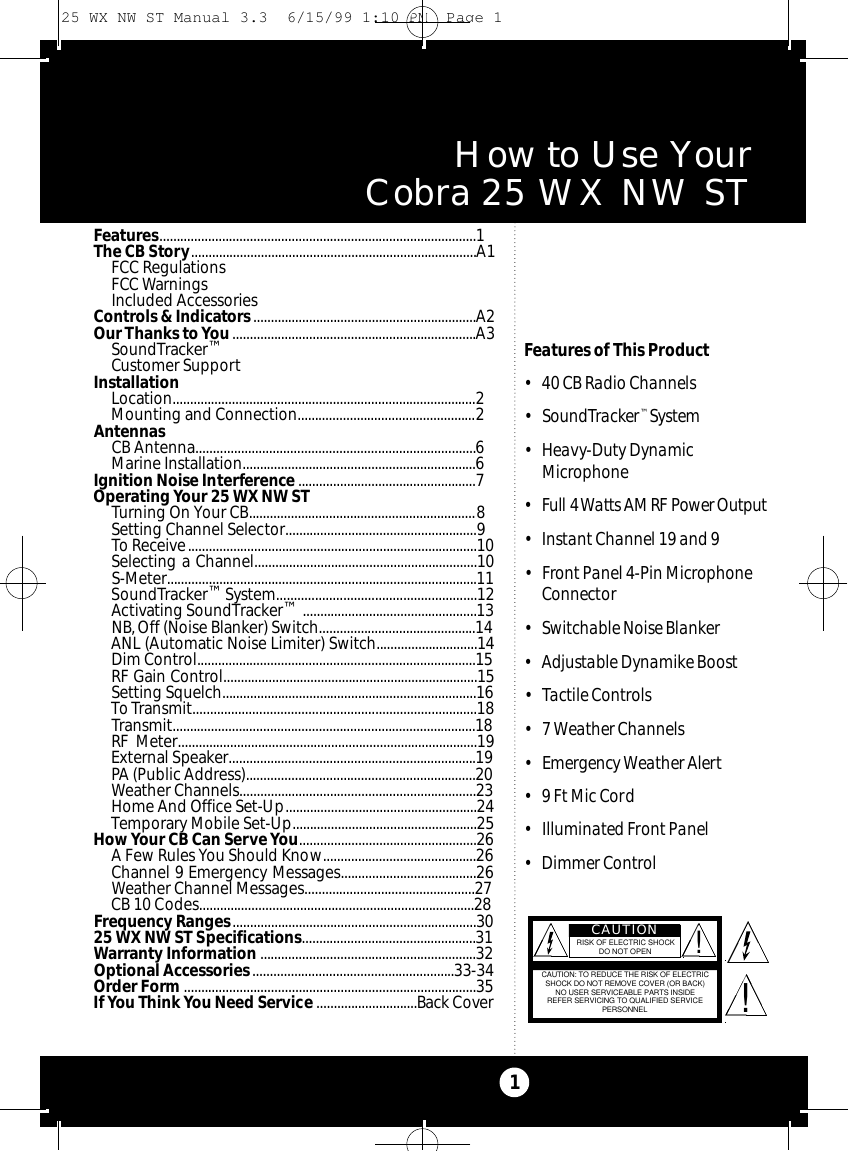 Cobra Electronics 25 Wx Nw St Users Manual