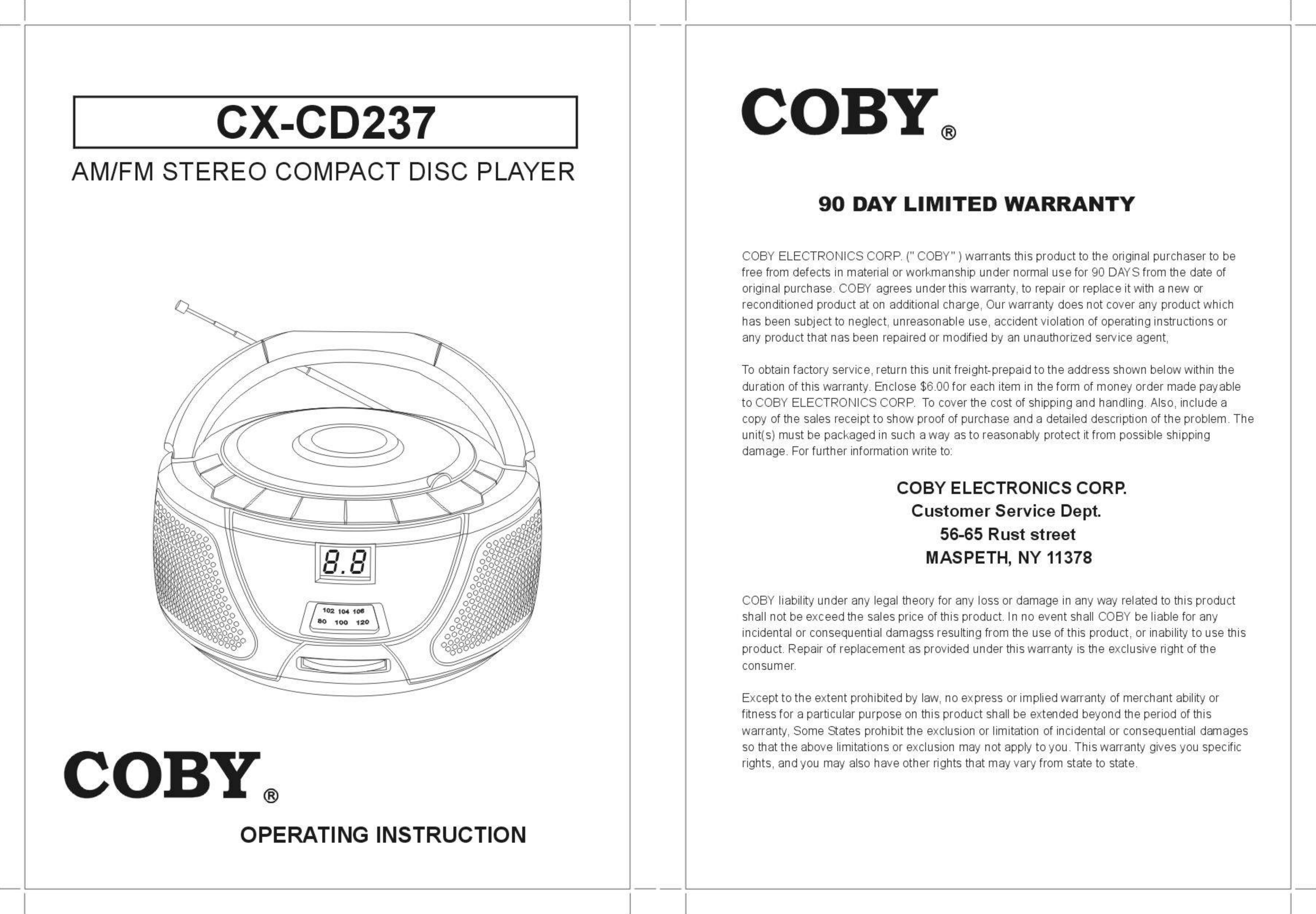 Coby Radio Manual