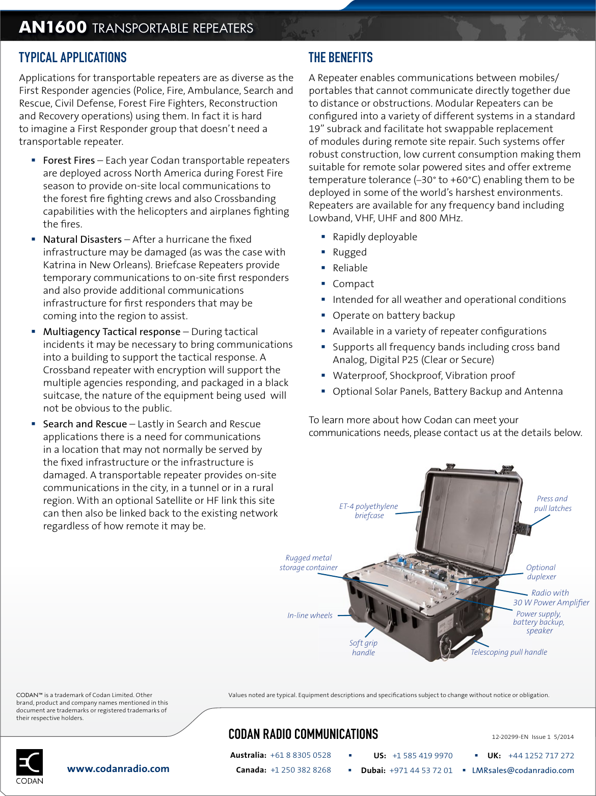 Codan AN1600 Transportable Repeaters EN