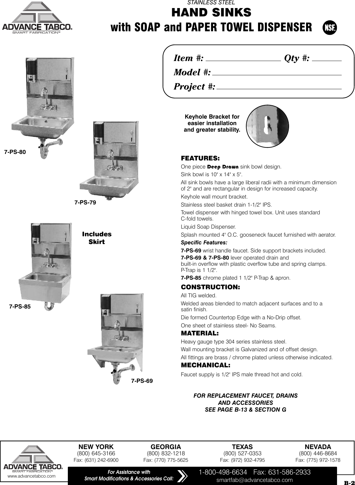 Hand Sinks Washing Stations