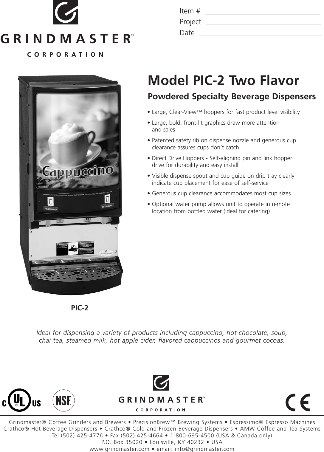 PIC 2 Spec Sheet CC 259 05.qxp Pic2