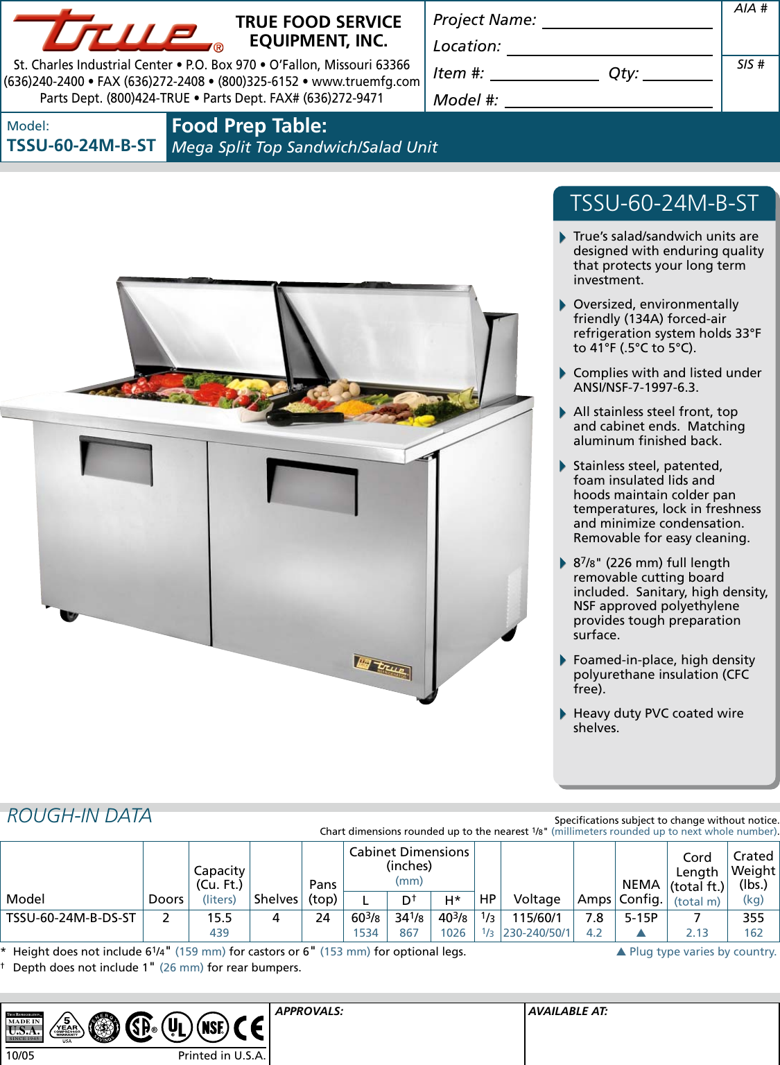 TSSU 60 24M B ST True