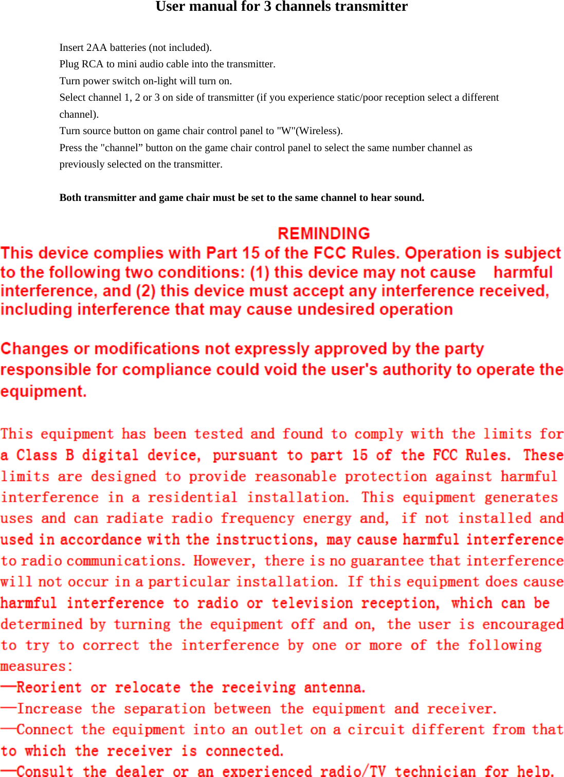 Cohesion XPTX0001 Sound Rocker Transmitter User Manual XFBXPTX0001