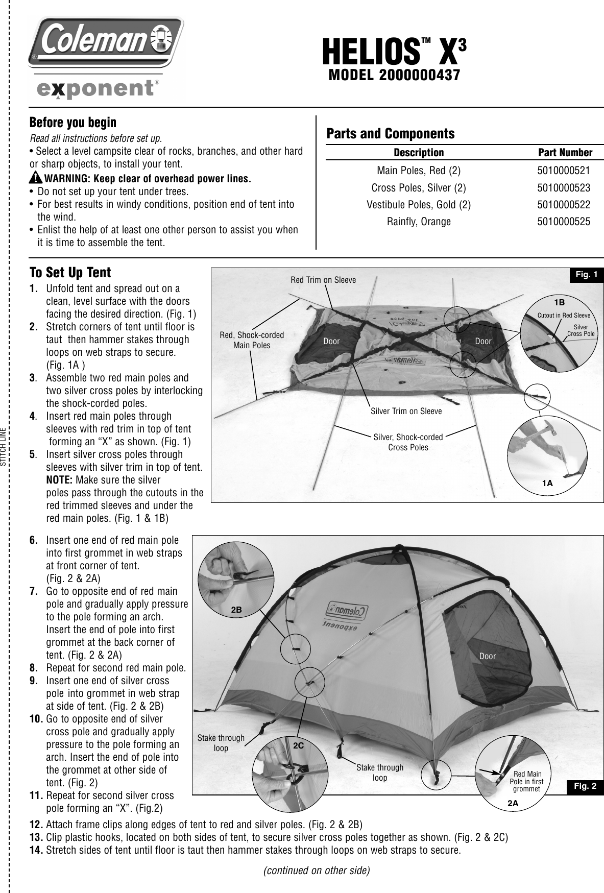 Coleman 2000000437 Users Manual HELIOS X3