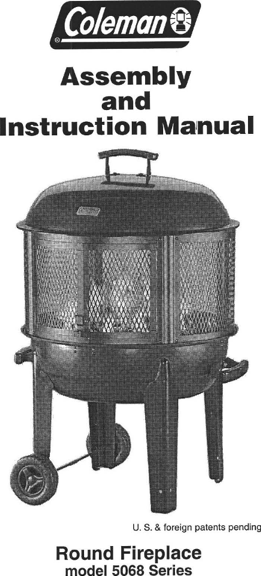 Coleman 5068 Series Users Manual Round Fireplace