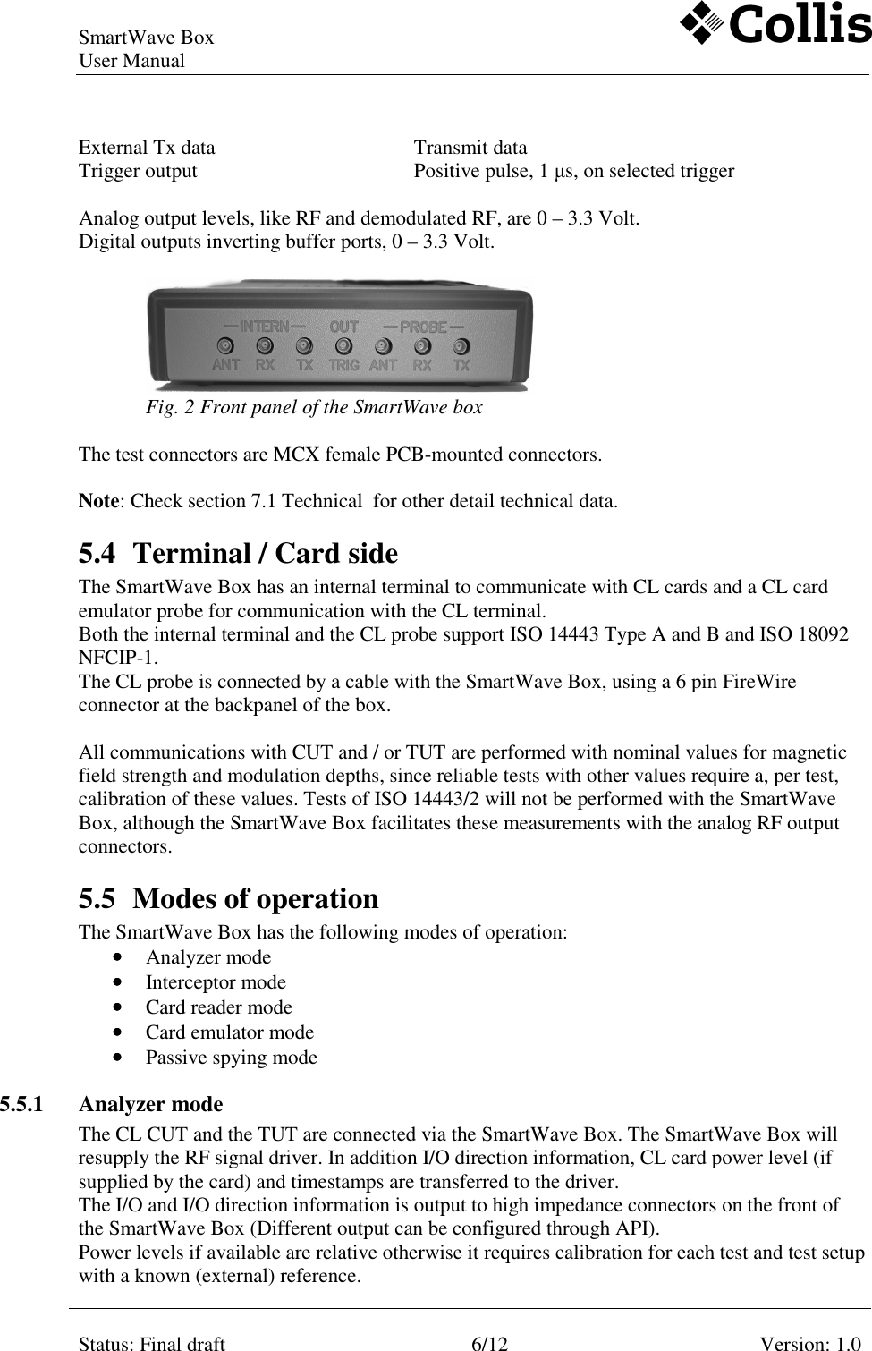 Collis SMARTWAVEBOX Inductive Proximity Card Reader User Manual ...