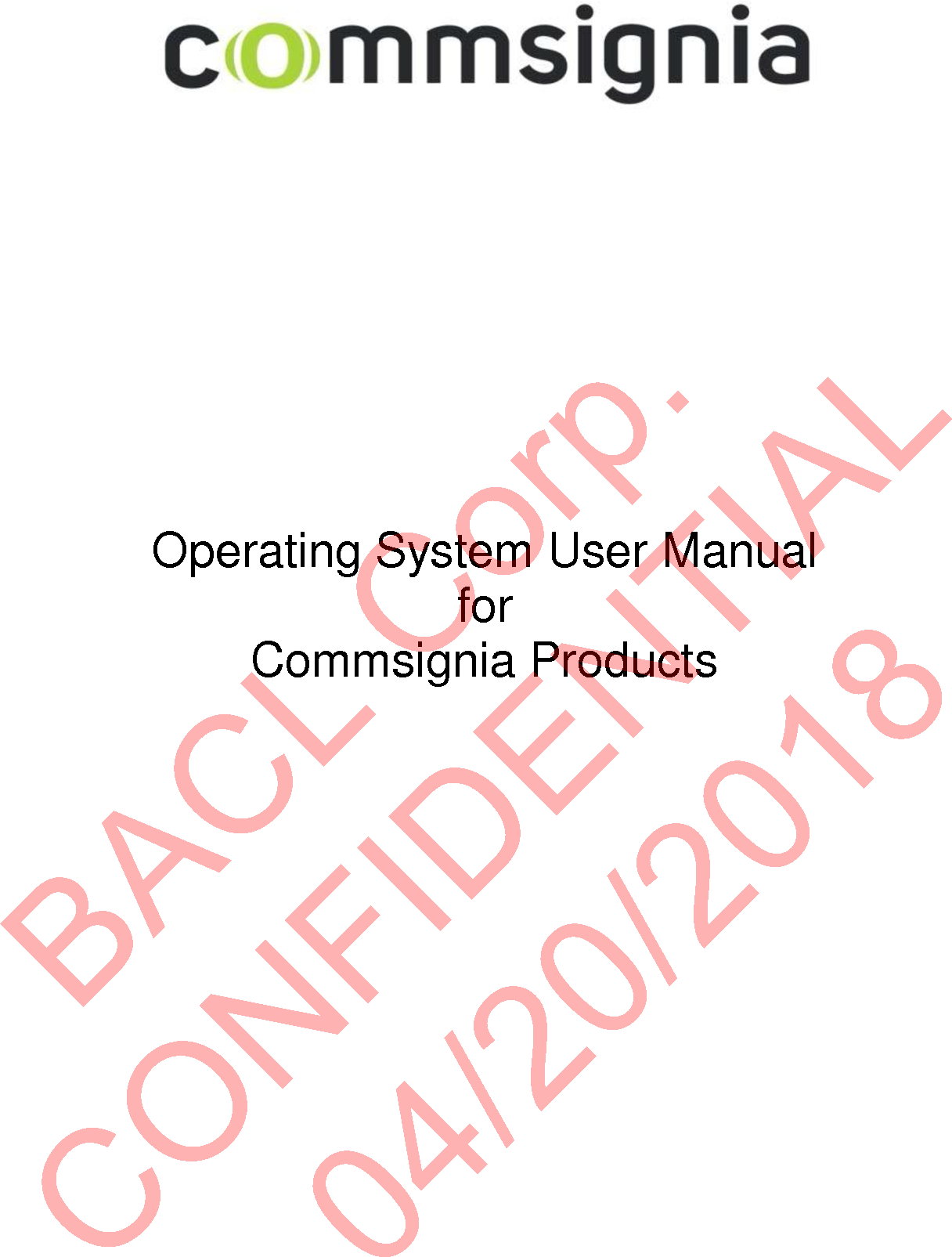 Commsignia CM-OB4 DSRC On-Board Unit User Manual Operating System ...
