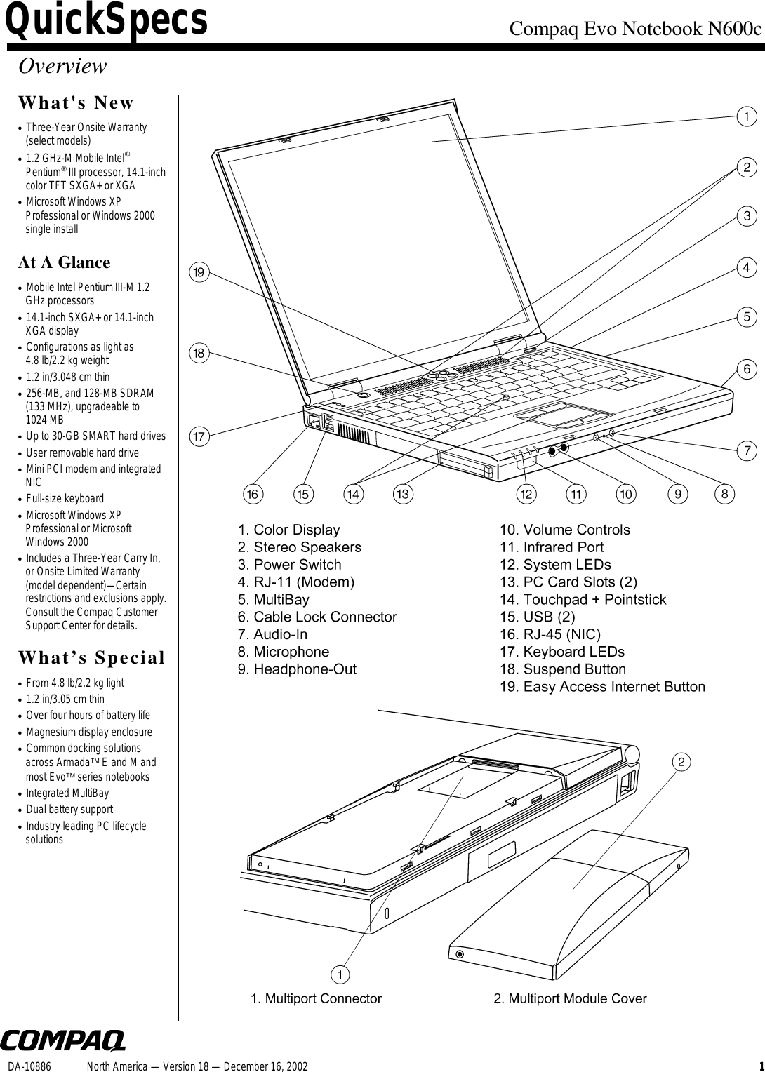 Compaq N600c DA 10886 North America User Manual To The 090d13d2 fbf1 ...