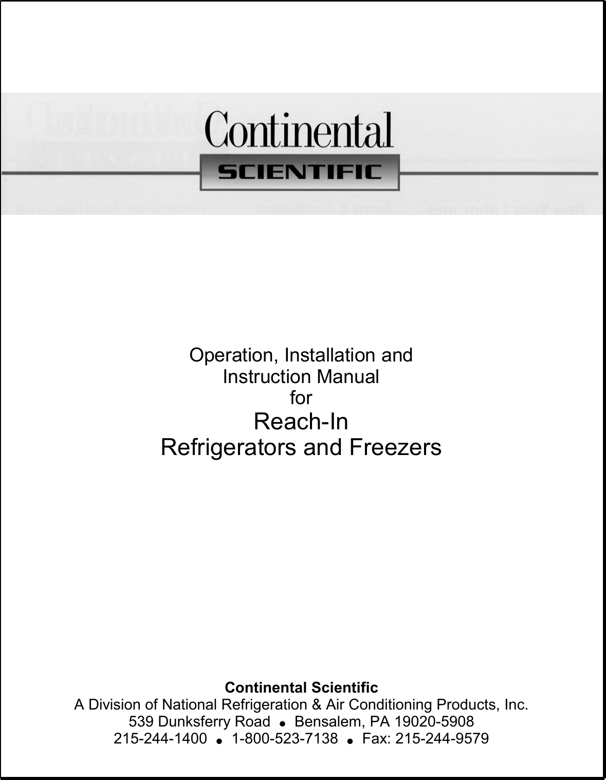 Continental Refrigerator Refrigerators And Freezers Users Manual ...