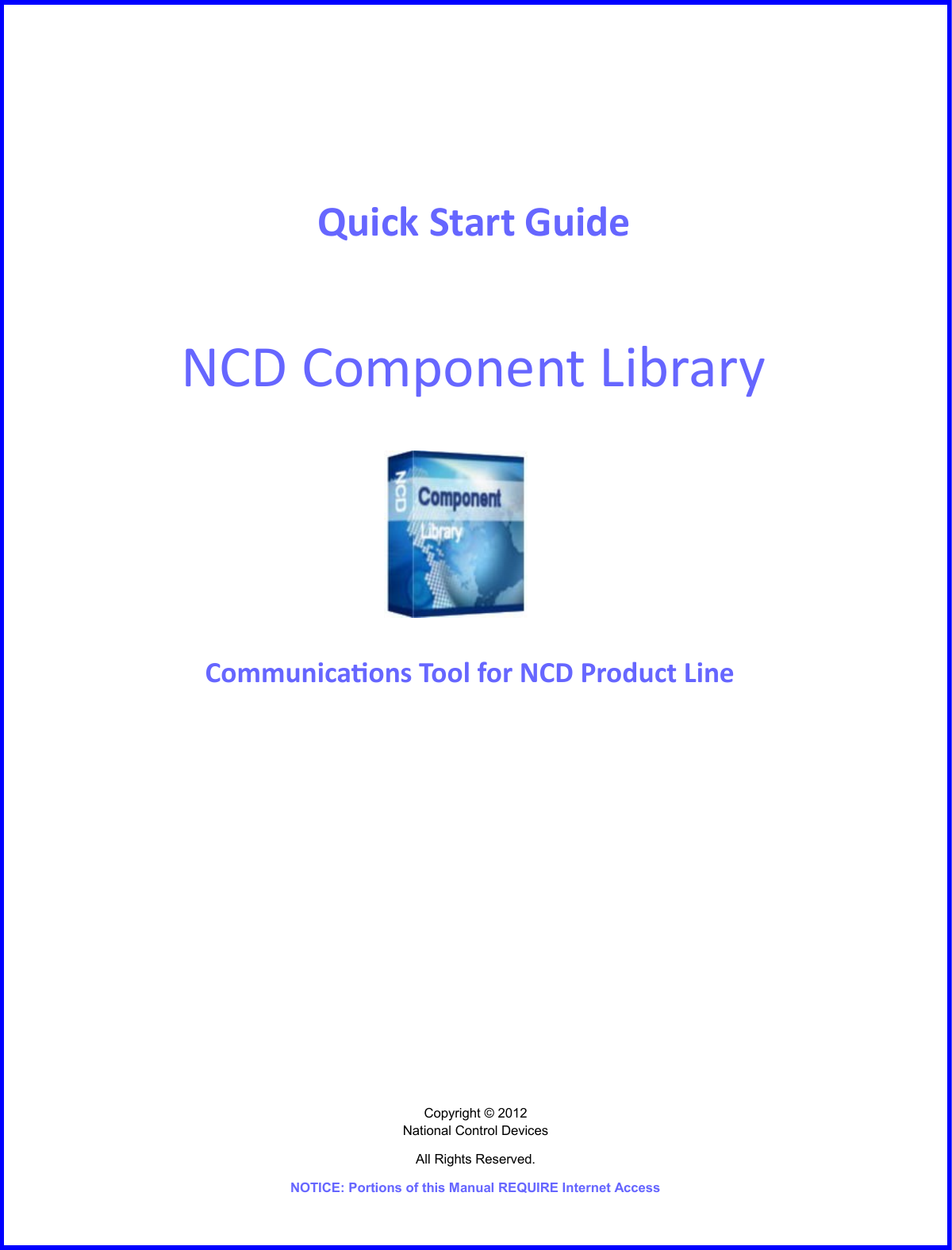 NCD Component Library Guide Quick Start Old