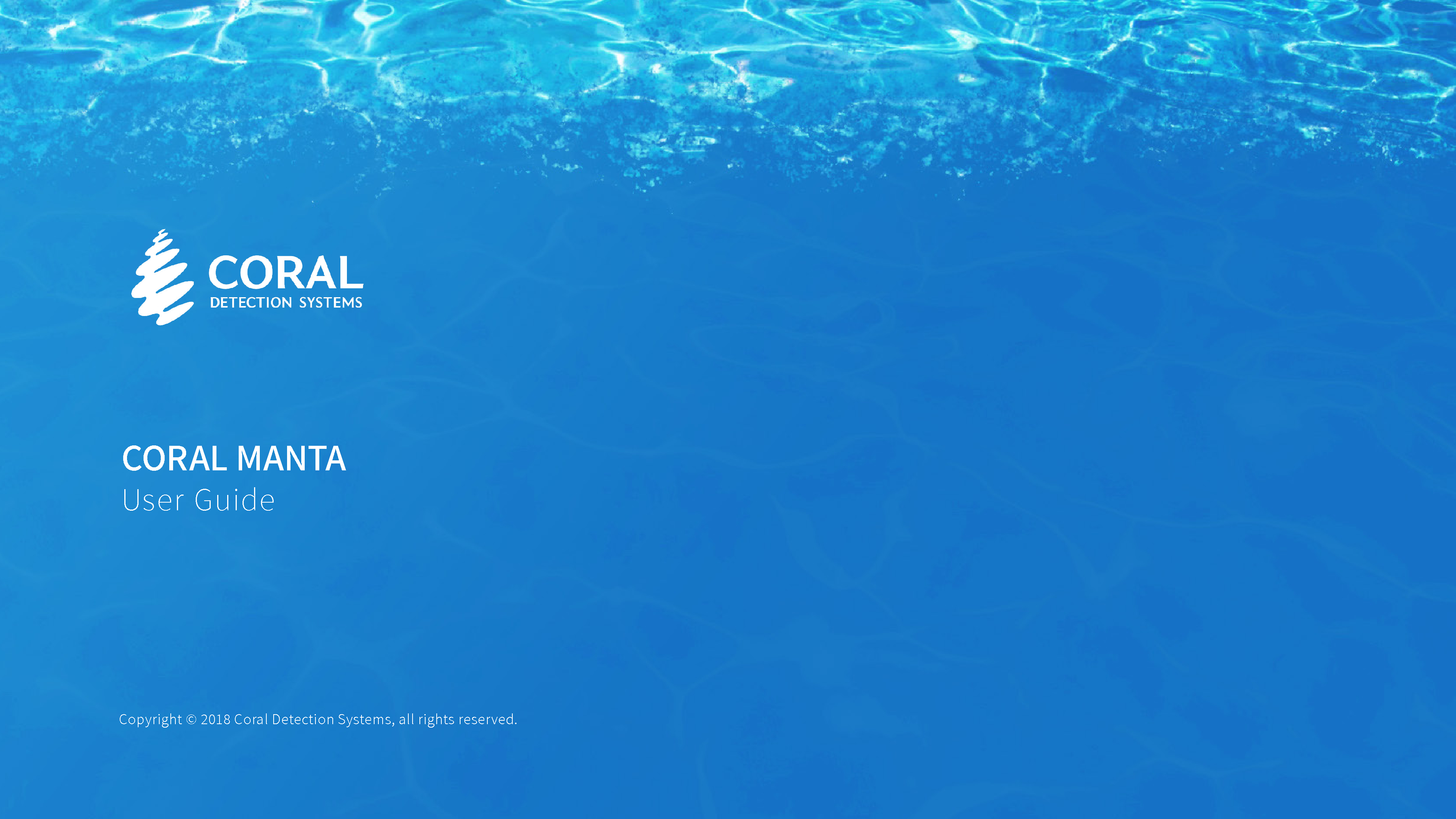 Coral Detection Systems MANTA3000 Coral Manta User Manual