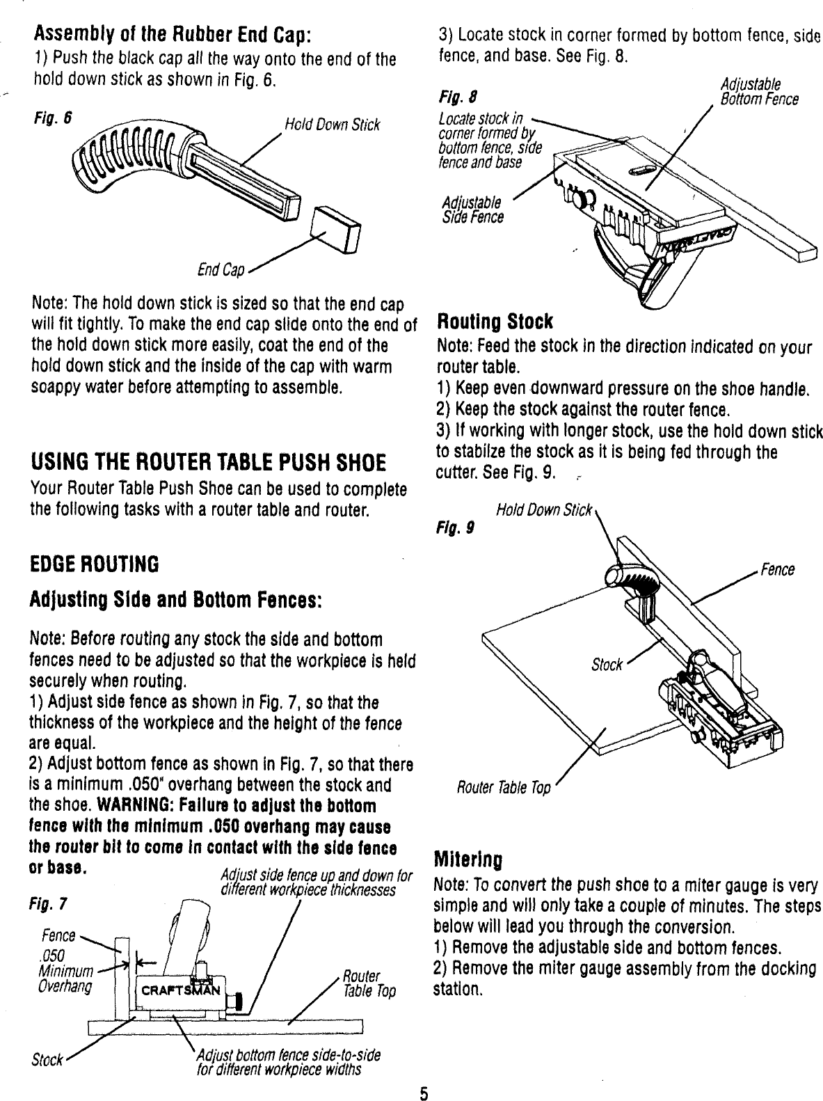 Craftsman 17125468 1012074L User Manual ROUTER TABLE PUSH SHOE Manuals ...
