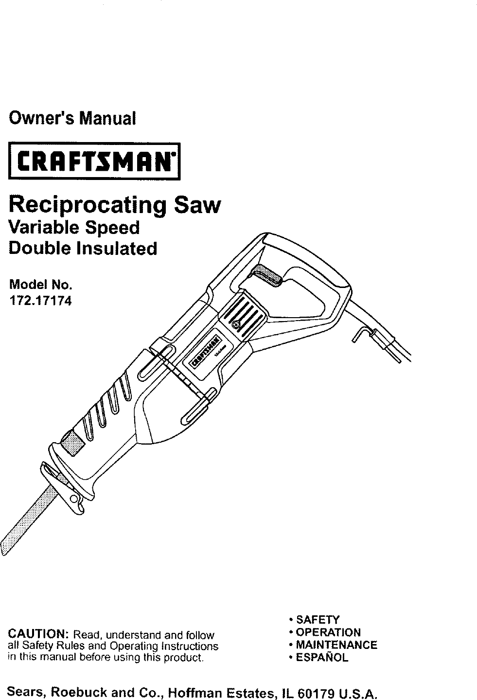 Craftsman 17217174 User Manual SAW Manuals And Guides L0408149