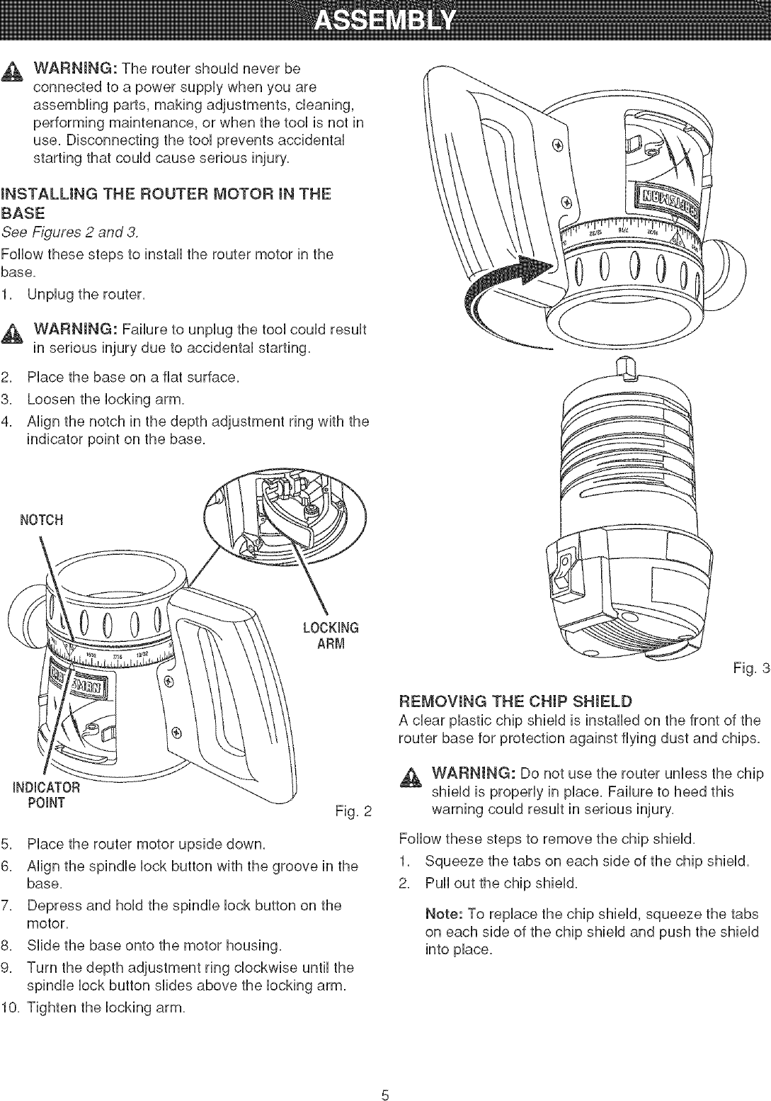 Craftsman 315175300 User Manual ROUTER Manuals And Guides L0410402