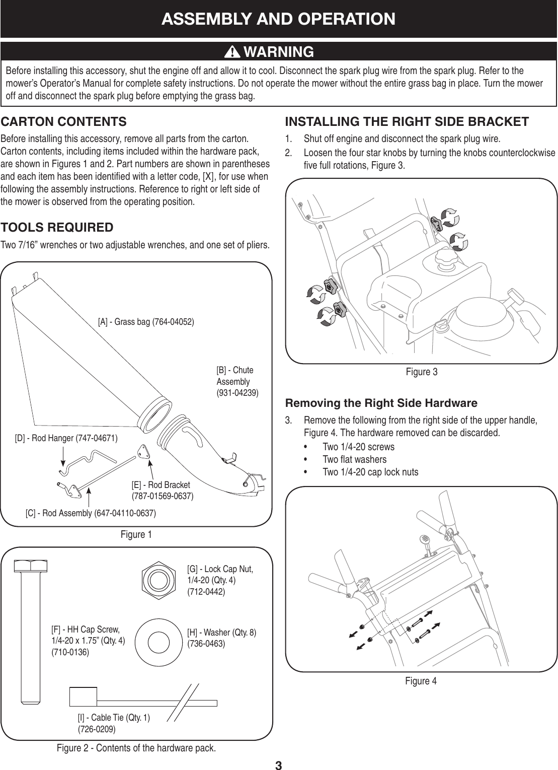 Craftsman Grass Bag Kit 33731 Operators Manual