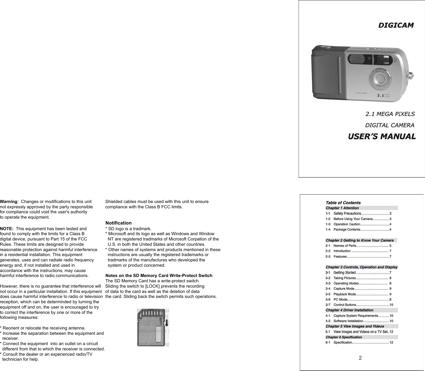 Creation Electronics CREATRON-CAM Digital Camera User Manual Digicam manual