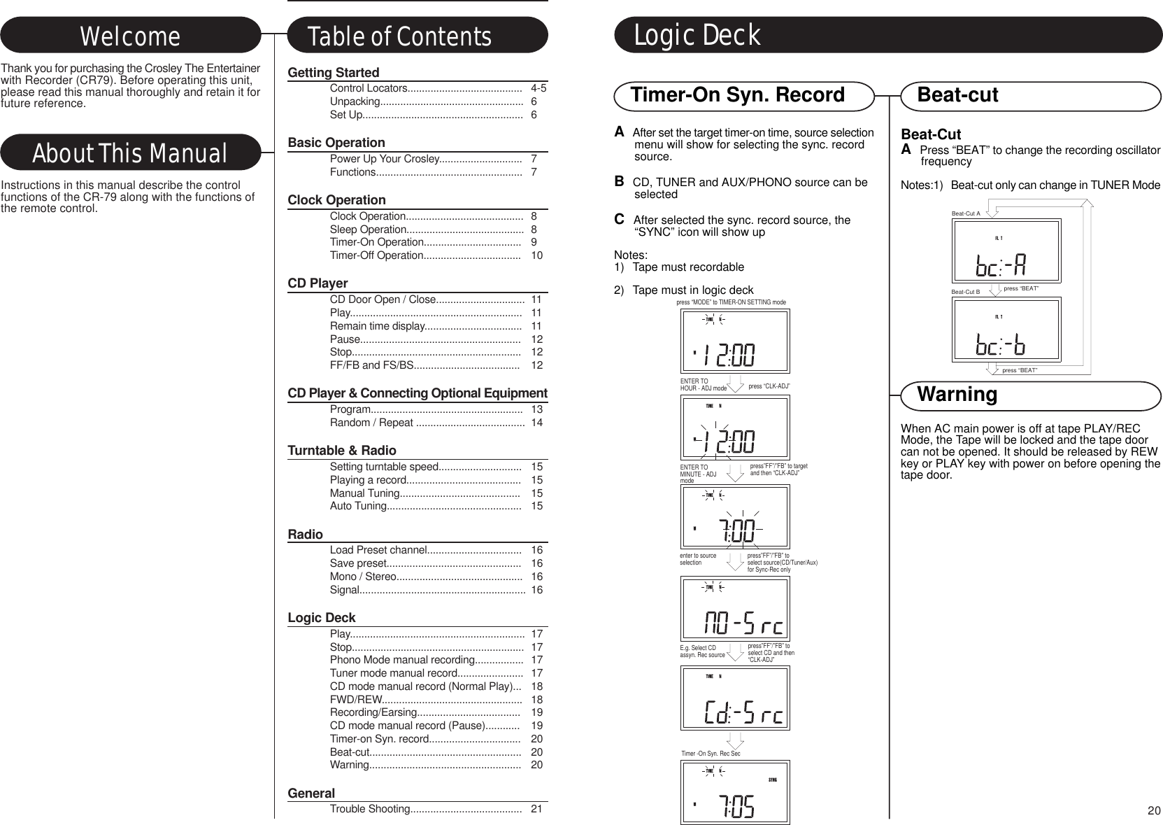 Crosley Radio Cr79 Users Manual