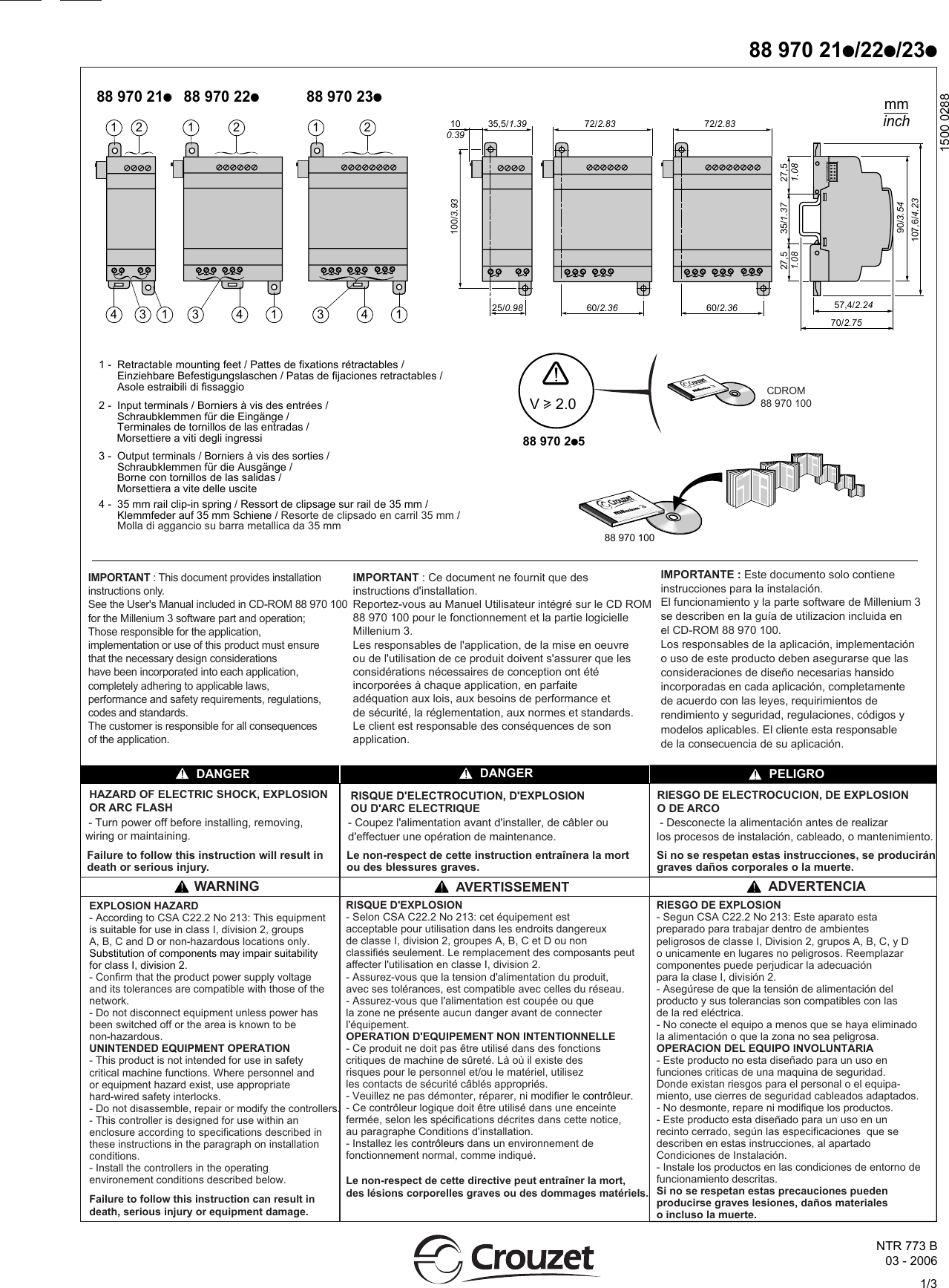 NTR773_01A55 _recto Installation Sheets NTR773 01A55 ML