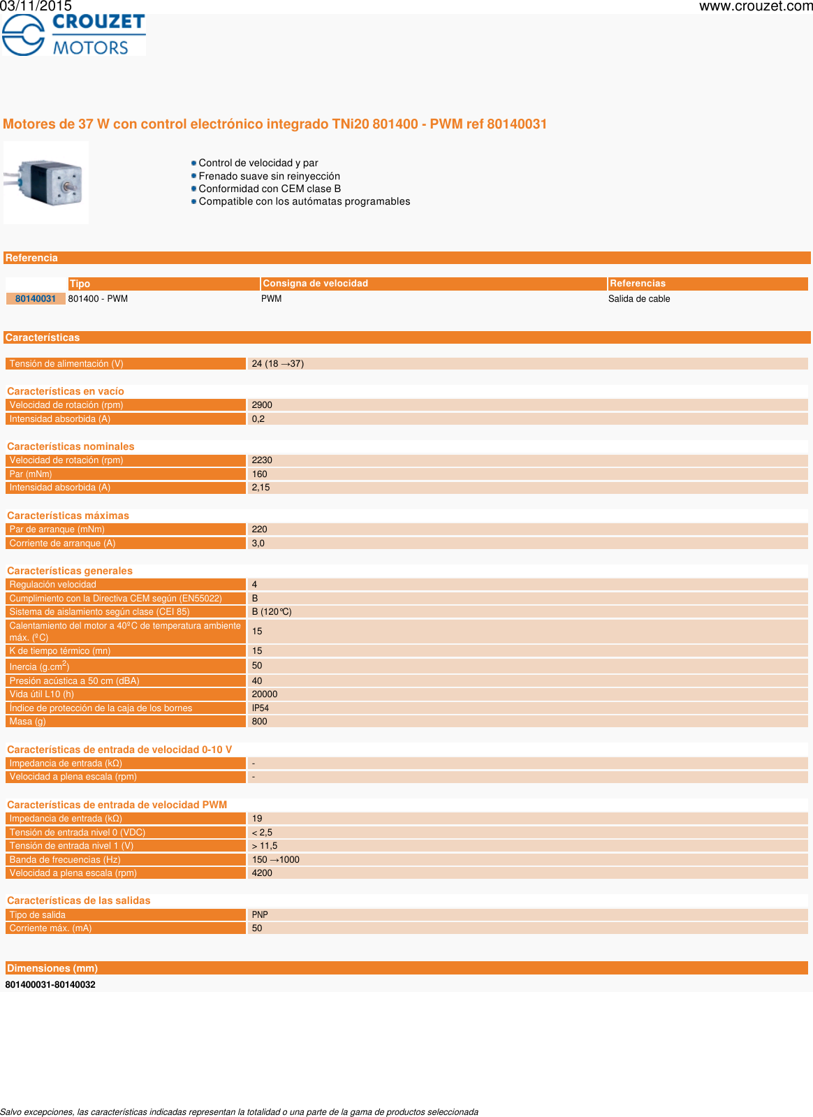 Motores brushless de corriente continua 37 w con control electronico ...