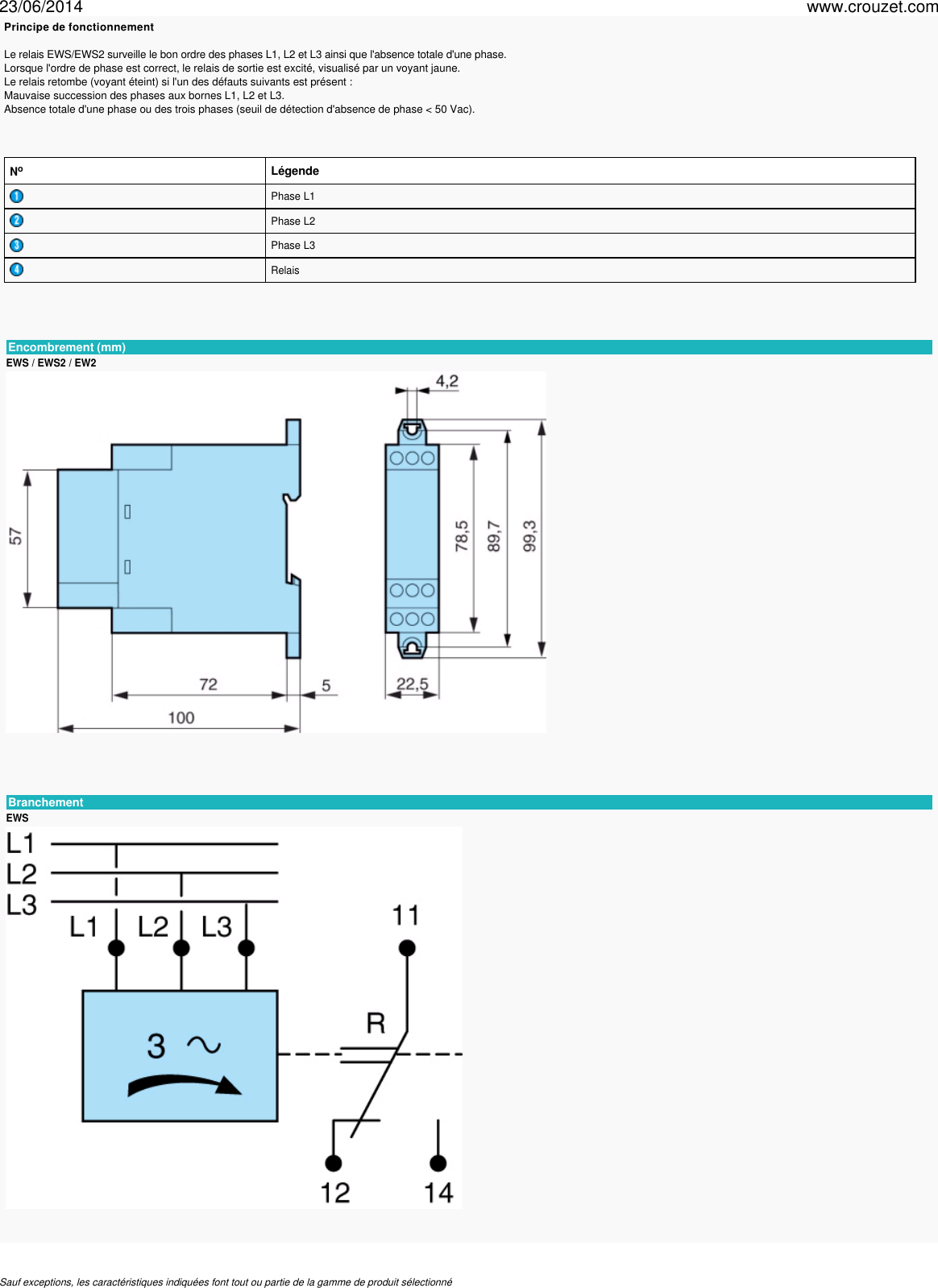 Produits anciens et abandonnes controle de phase ews ews2 Ref 84892299
