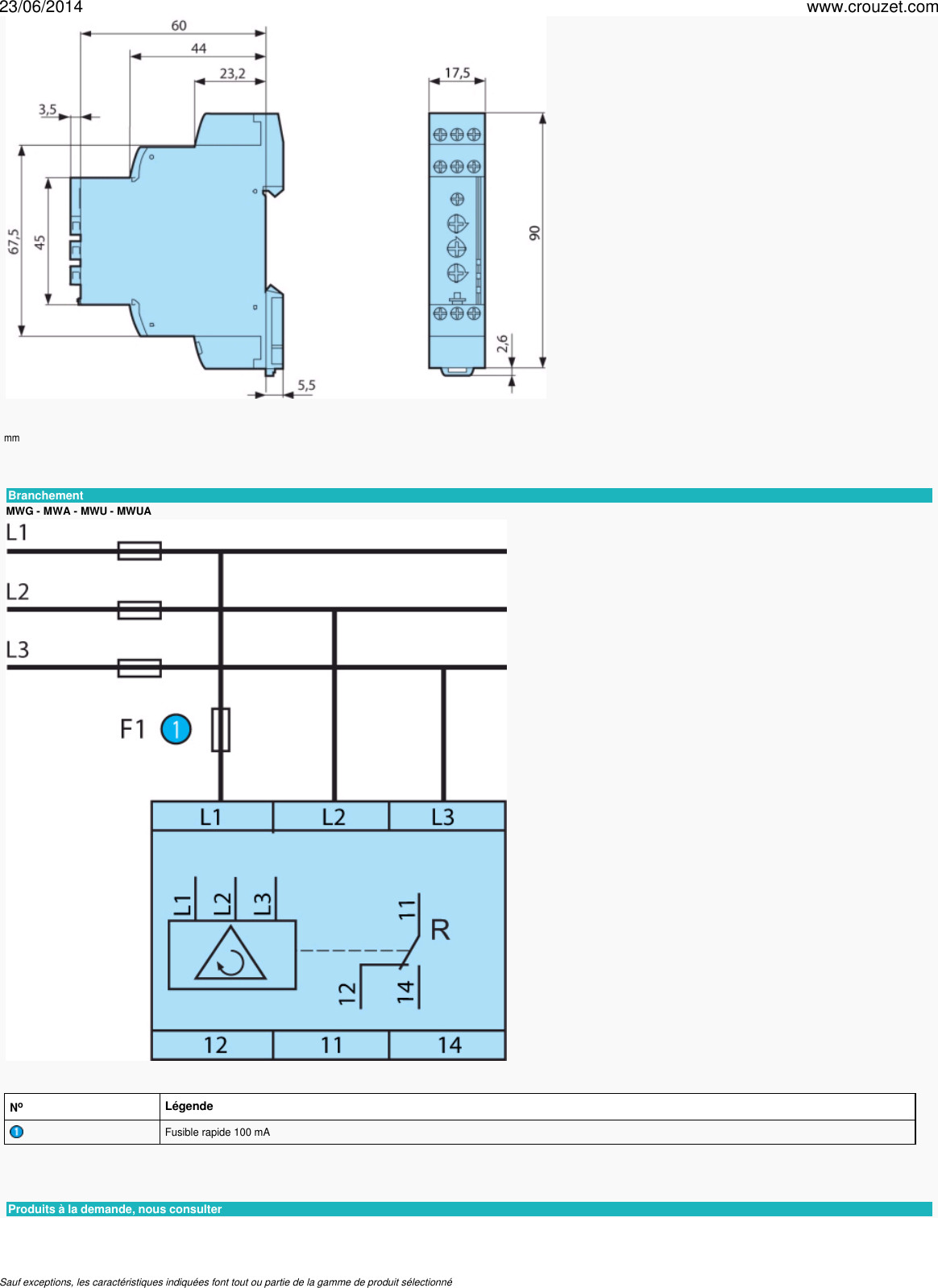 Relais de controle c lynx phase multifonctions 17 5 mm mwua Ref 84873025