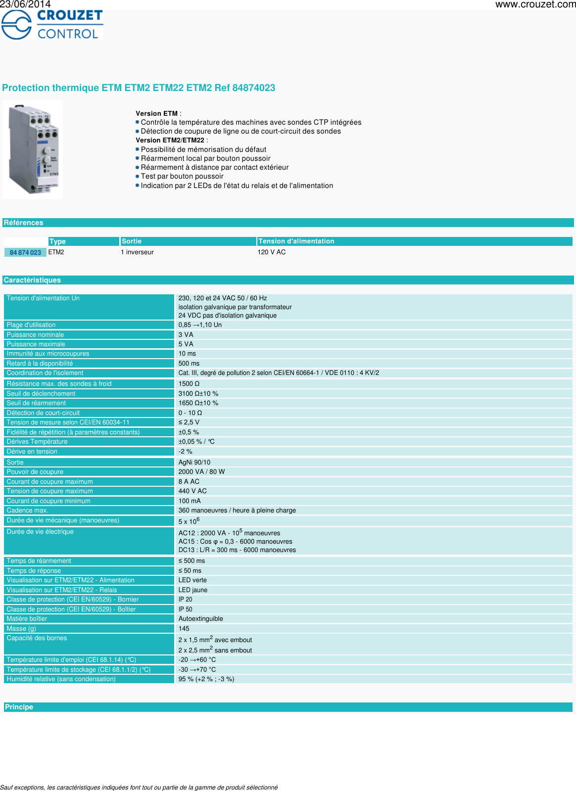 Relais de controle e f l moteur protection thermique etm etm2 etm22 Ref ...