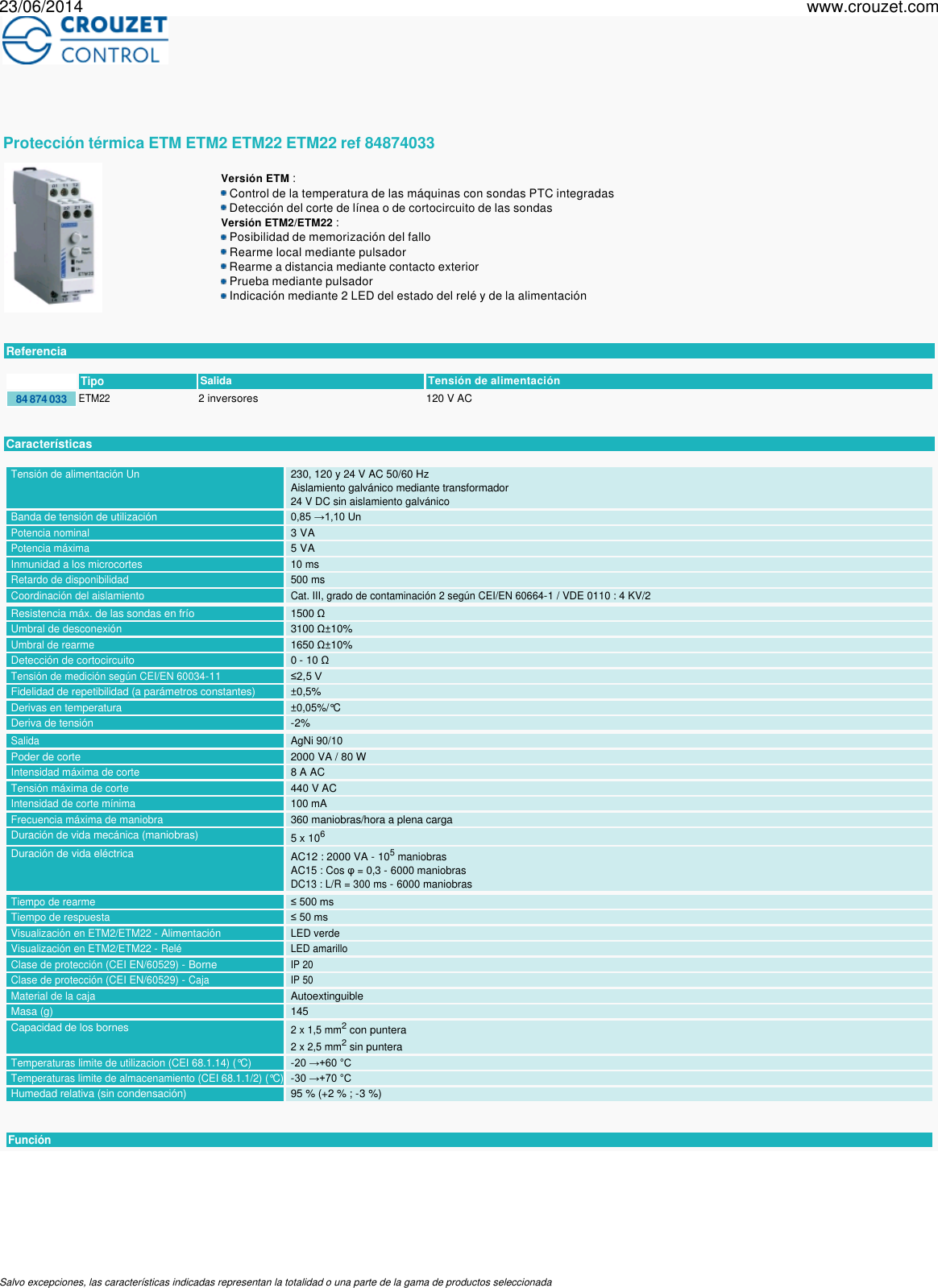 Reles de control e f l del motor proteccion termica etm etm2 etm22 ref ...