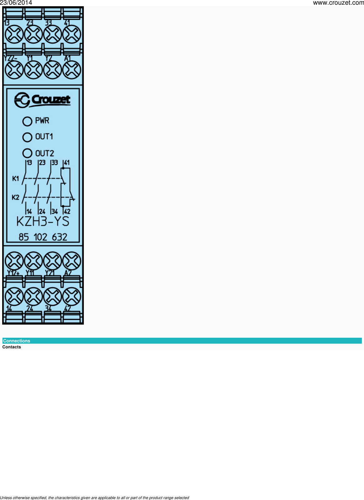 Safety relays new two hand 22 5 mm kzh2 ys kzh3 Part Number 85102632