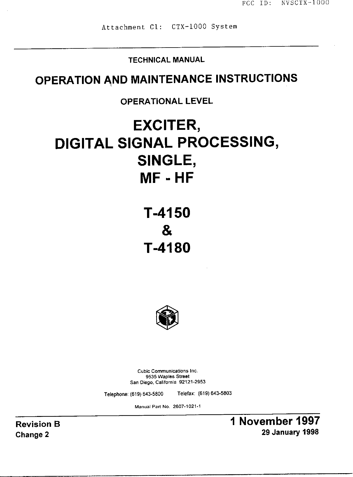 Cubic Communications CTX-1000 User Manual 8
