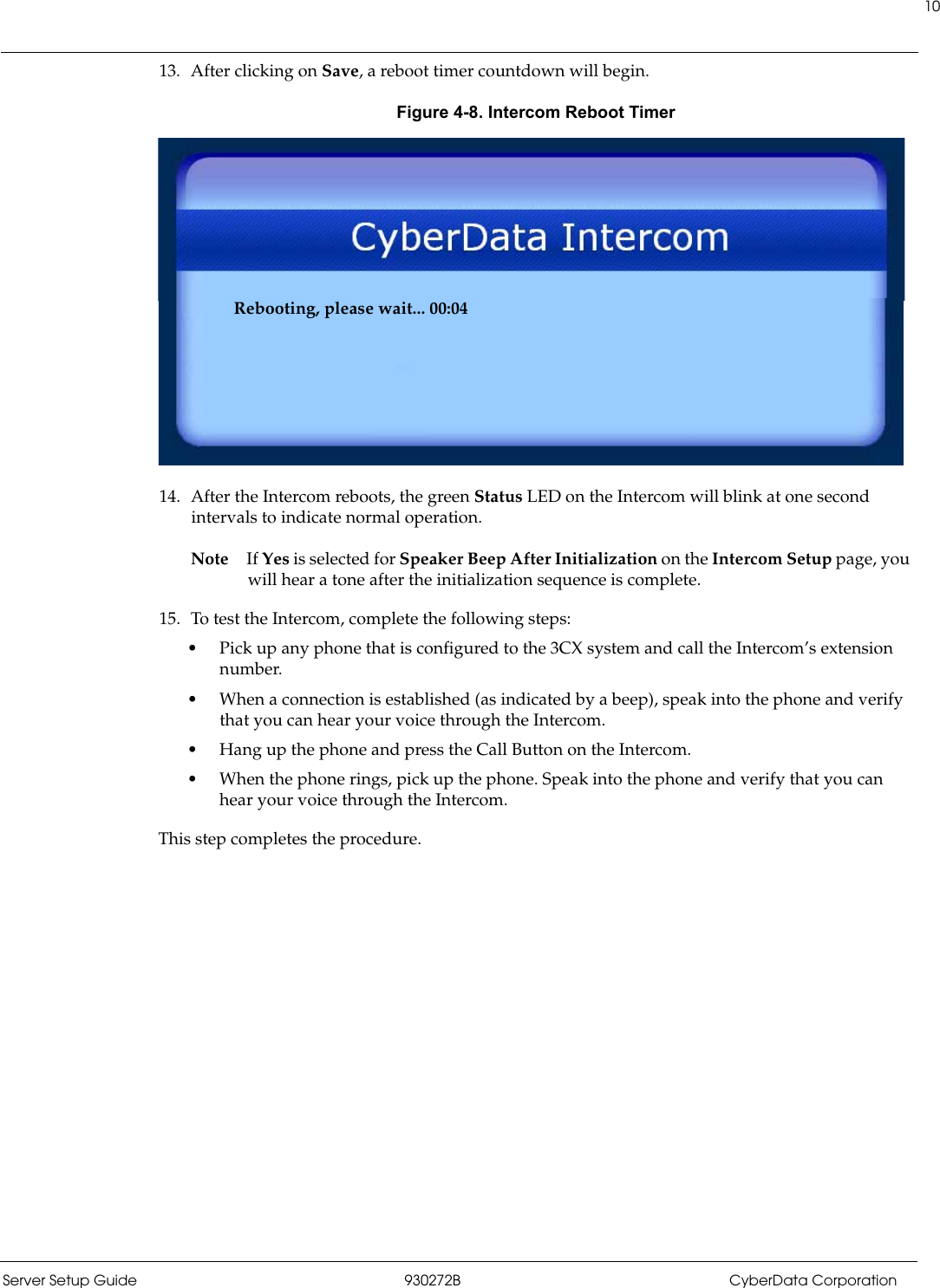 Cyberdata 3Cx Users Manual