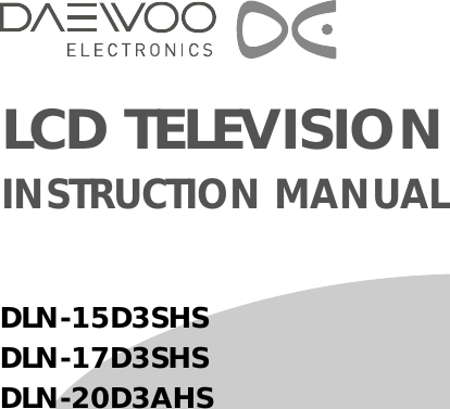 DAEWOO Electronics DLN-17D3 17" LCD Monitor User Manual