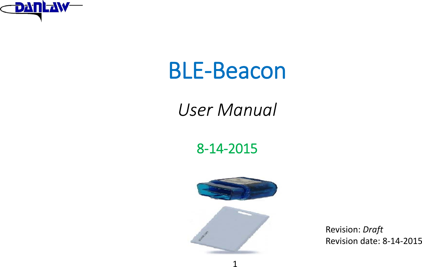 DANLAW BEACON BLE-Beacon User Manual Revised