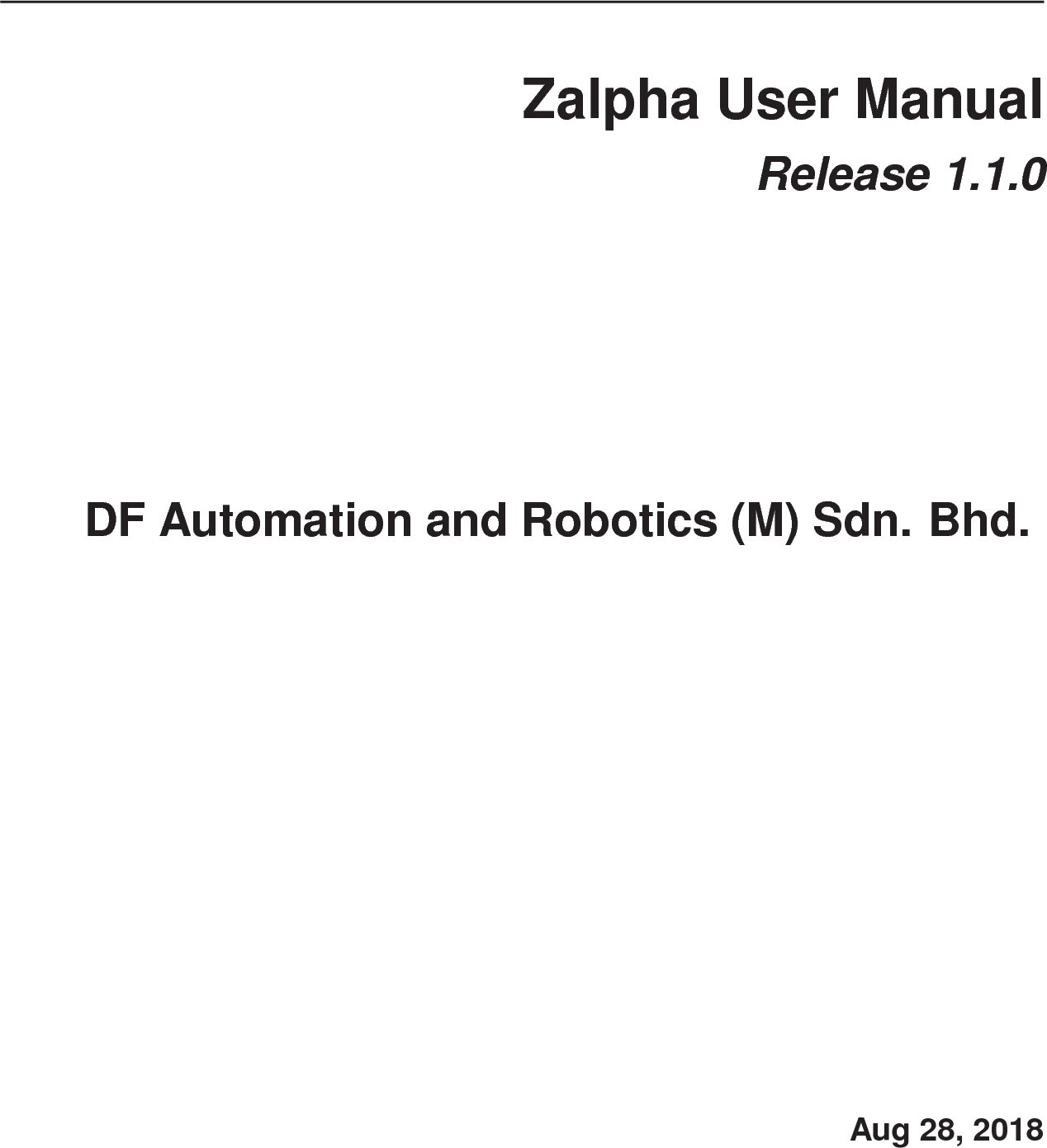DF Automation and Robotics ZALPHA3-MG ZALPHA AGV User Manual Zalpha