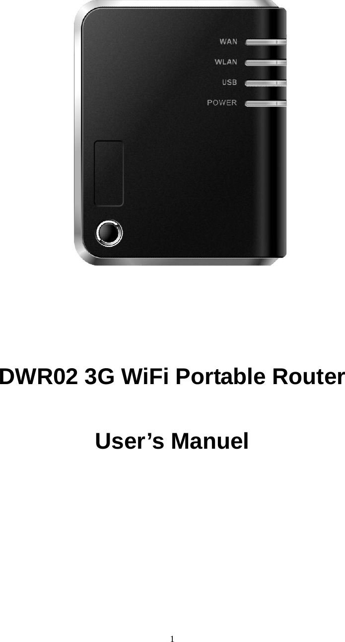 DONICA Electronic Technology DWR2009 3G WIRELESS ROUTER User Manual