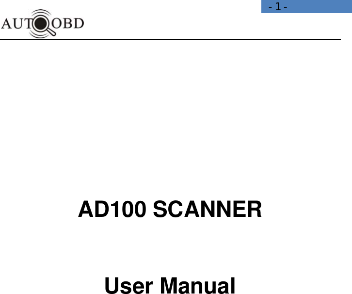 Daewoo Electronics Ad100 Users Manual SCAN DIY Tools