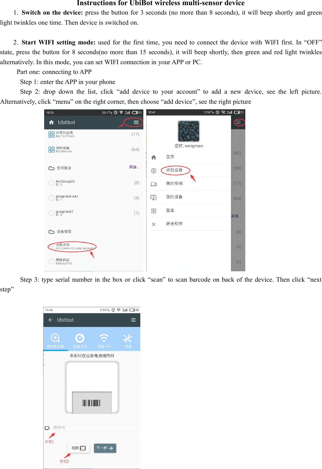 Dalian Cloud Force Technologies WS1 UbiBot WS1 Wireless Smart Multi Sensor Device User Manual